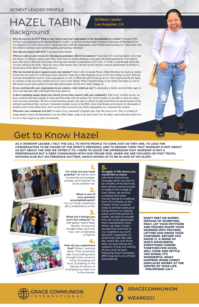 GCI Employee Profile – Hazel Tabin | Grace Communion International ...